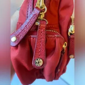 MZ Wallace | Bags | Mz Wallace Red Top Zip Nylon Shoulder Tote | Poshmark